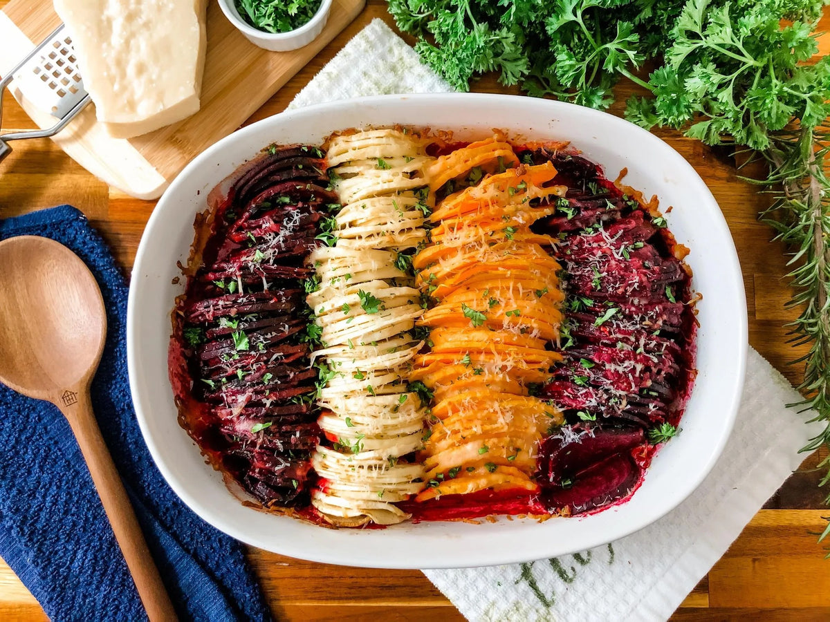 Sweet Potato, Parsnip & Beet Gratin — Food Garden