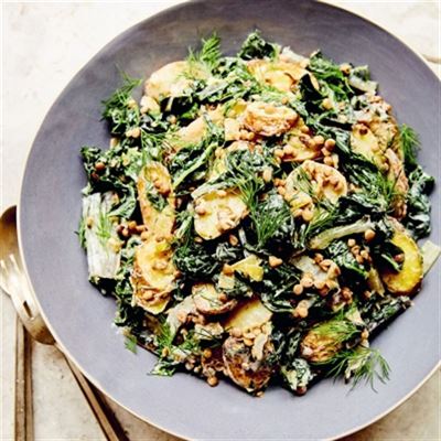 Tangy Silver Beet and Roast Potato Salad — Food Garden